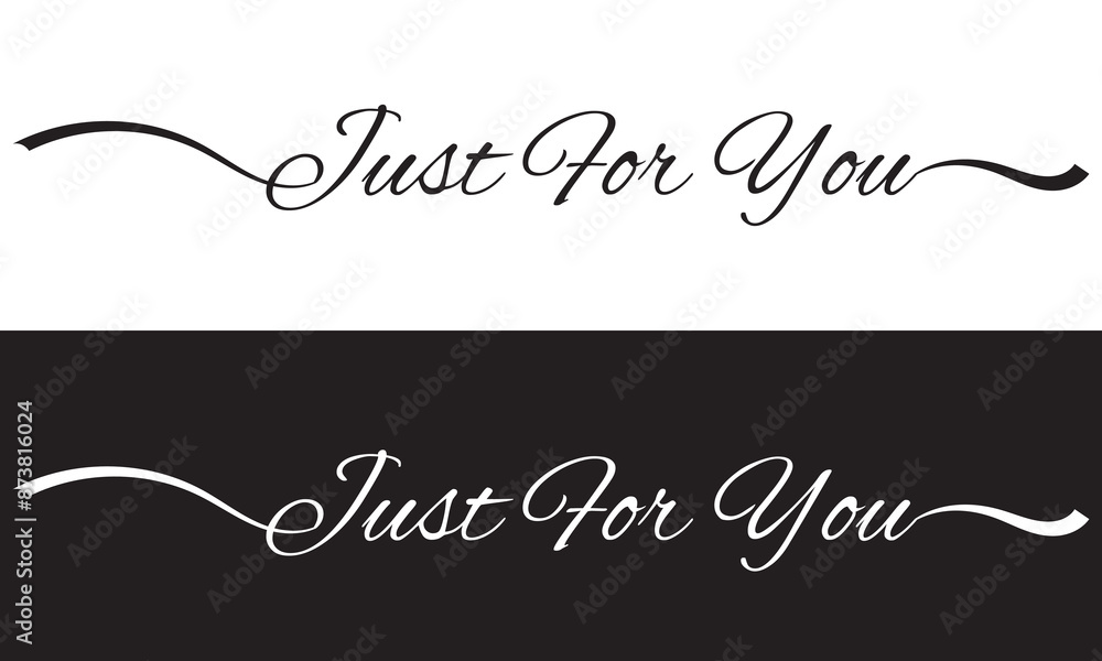 Just for you one line continuous text. Short phrase love banner concept ...