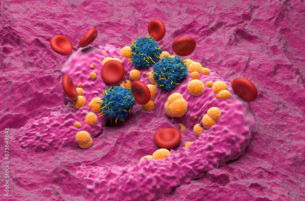 CAR T cell therapy in Basal-cell carcinoma (BCC) - isometric view 3d ...