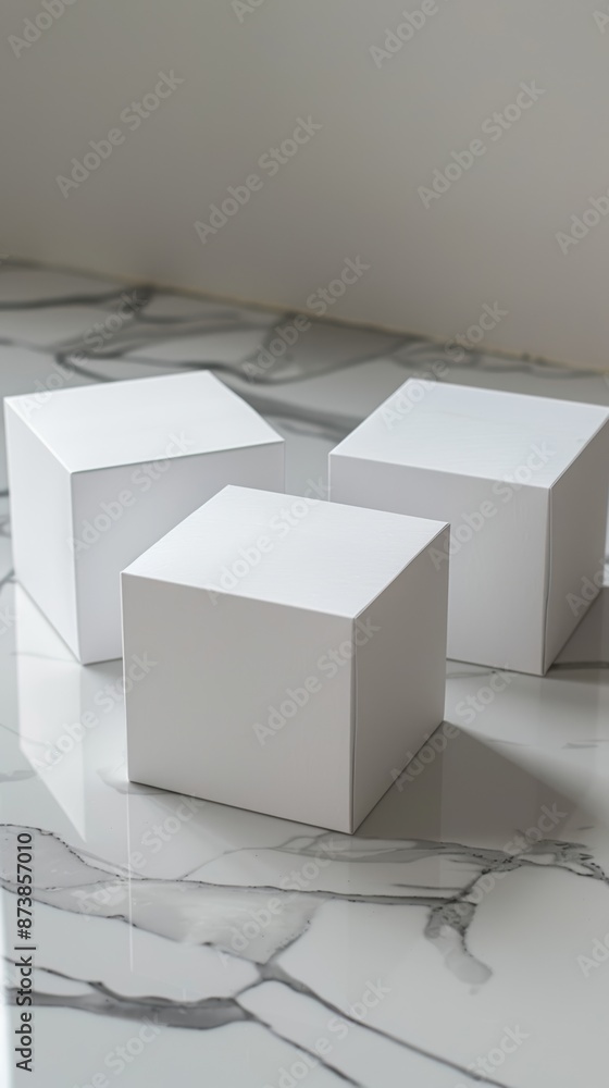 Design a product image for an e-commerce site, featuring three plain ...