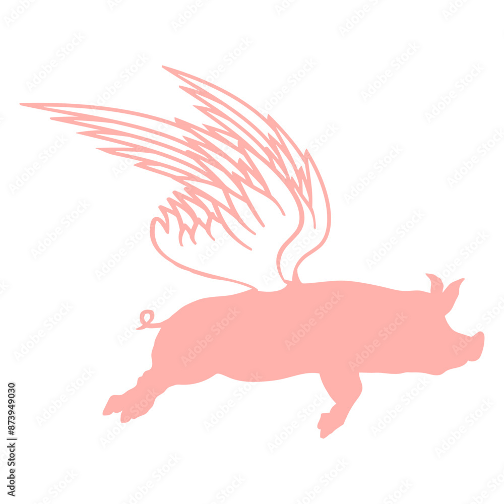When flying wings can make pigs fly funny saying Stock Vector | Adobe Stock
