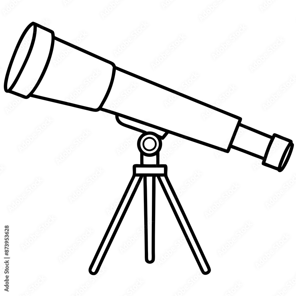 Telescope line art vector illustration design Isolated Coloring Page ...
