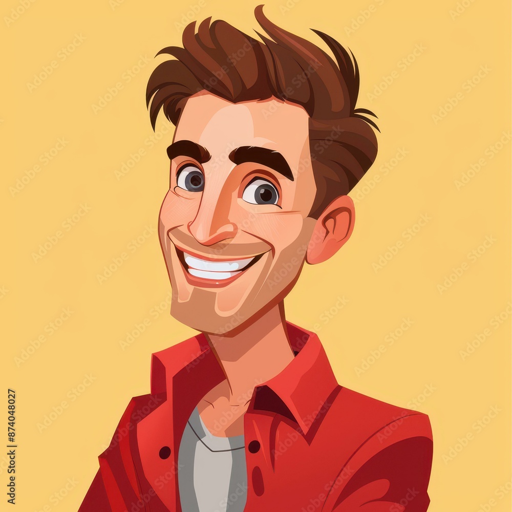 Adobe Animate component with solid color background and smiling ...