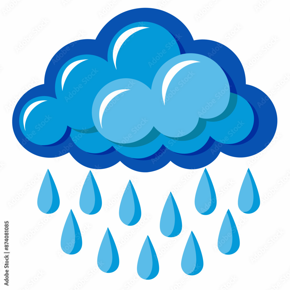 rain clipart cartoon Illustration drawing Stock Vector | Adobe Stock