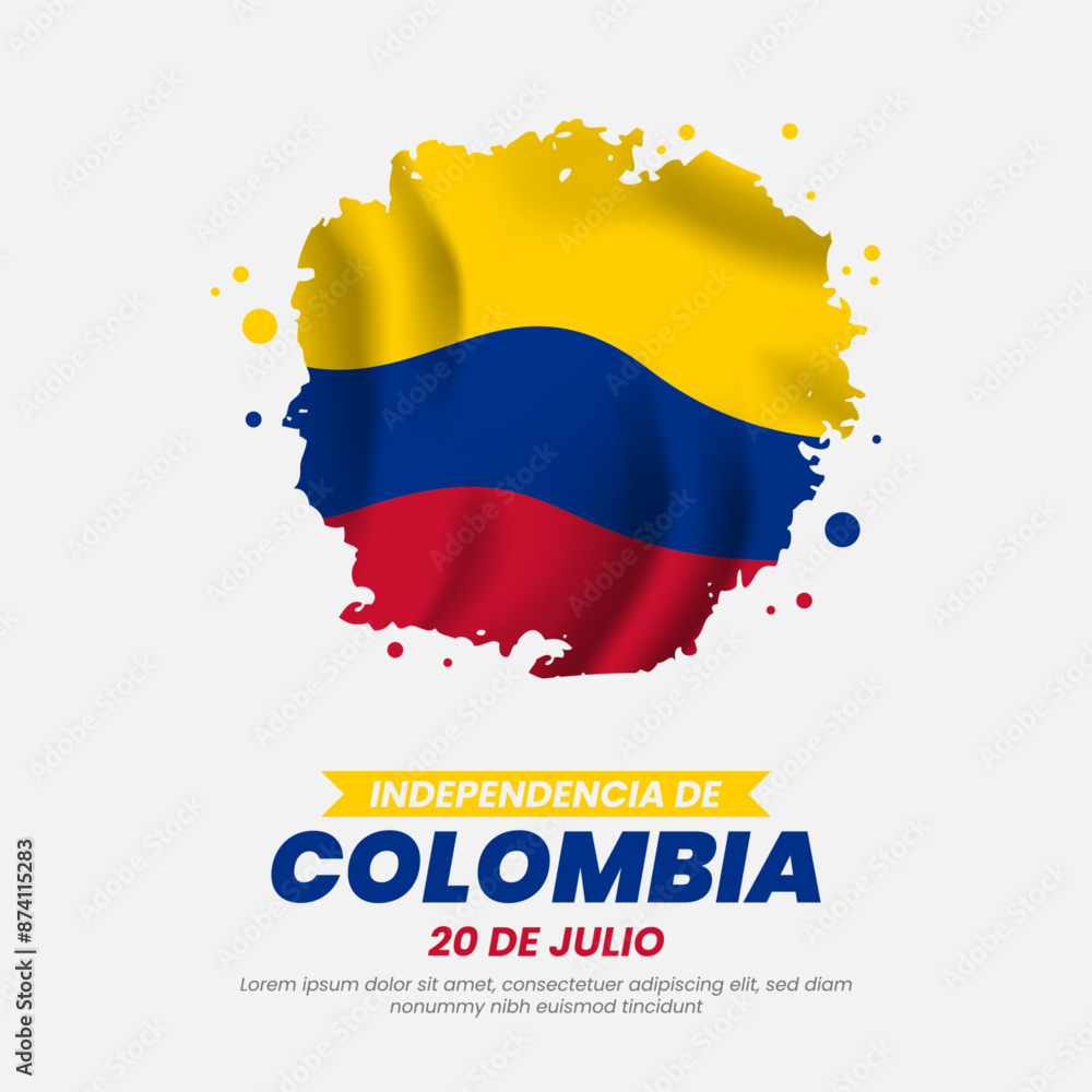 Colombia independence day background or banner design template ...
