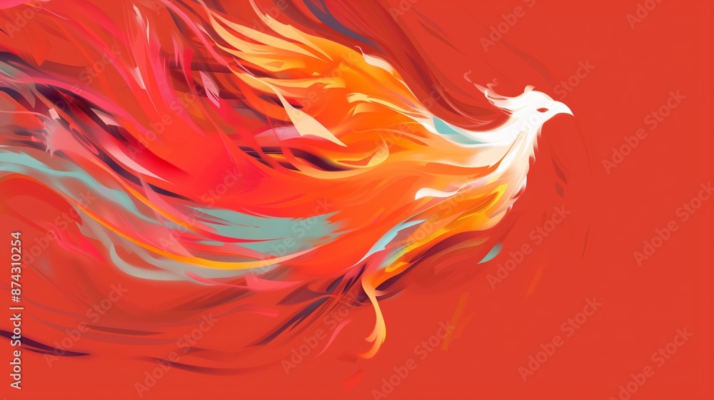 Dynamic Phoenix coding framework concept with a vibrant flying Phoenix ...
