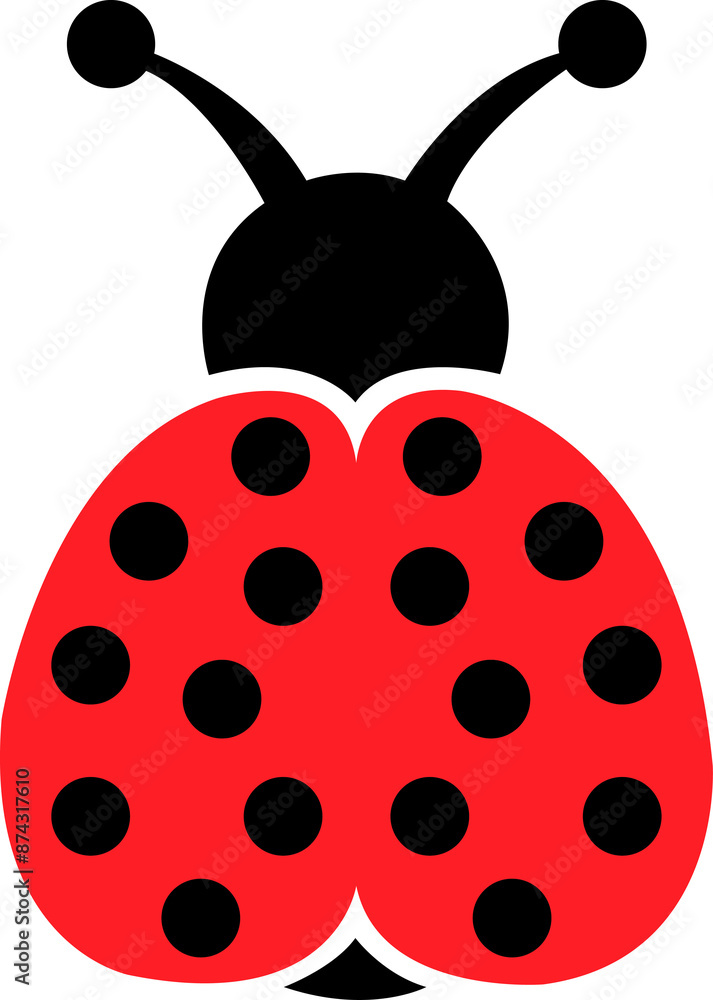 Ladybug clip art design on plain white transparent isolated background ...