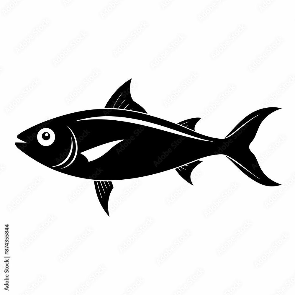 Scad vector illustration, Fish isolated on white, scad silhouette, scad ...