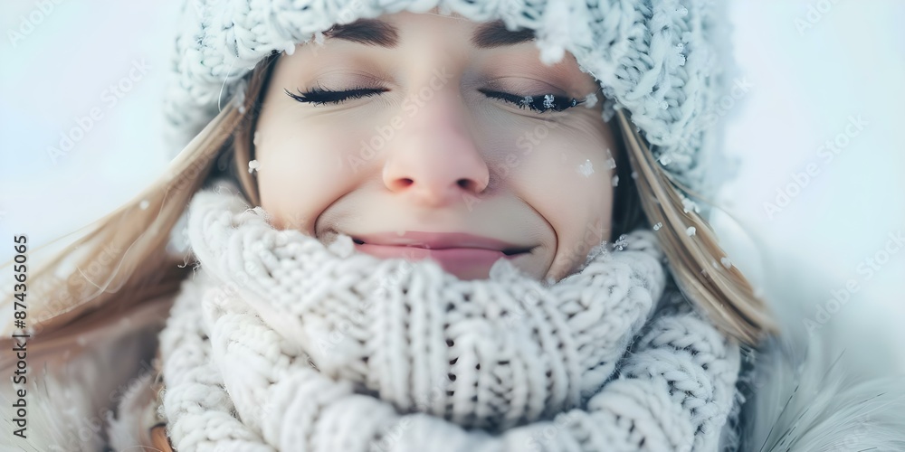 Woman improving health through cold exposure practice for metabolic ...