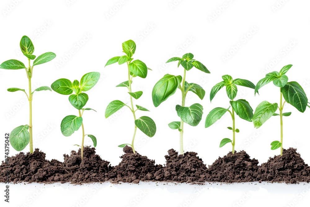 Embark on a visual narrative depicting the development of a young plant ...