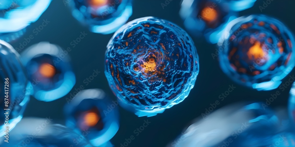 Examining Body Cells Realistic Magnified Image Showing Cell Structure ...