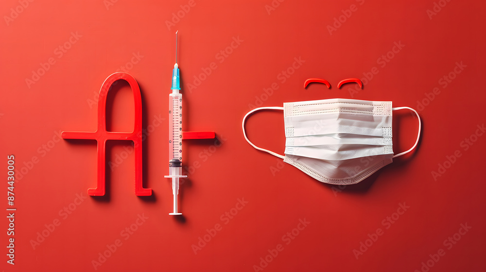 Vaccine vial dose flu shot drug needle syringe,medical concept ...