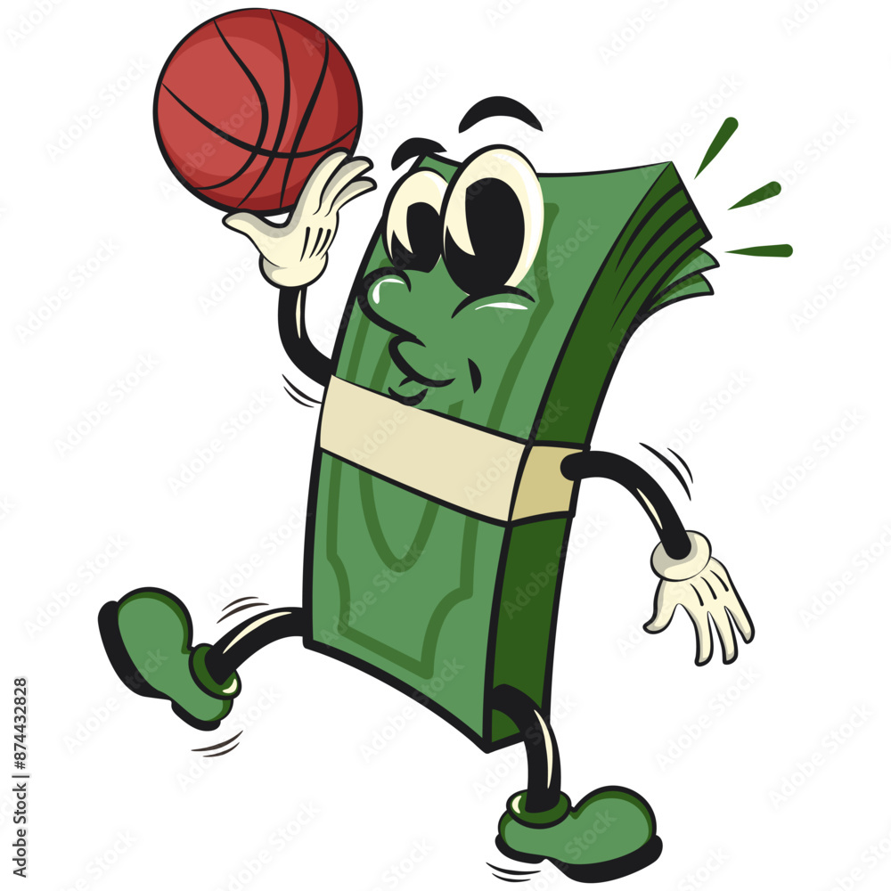 character of a bundle of cash money cartoon vector isolated clip art ...