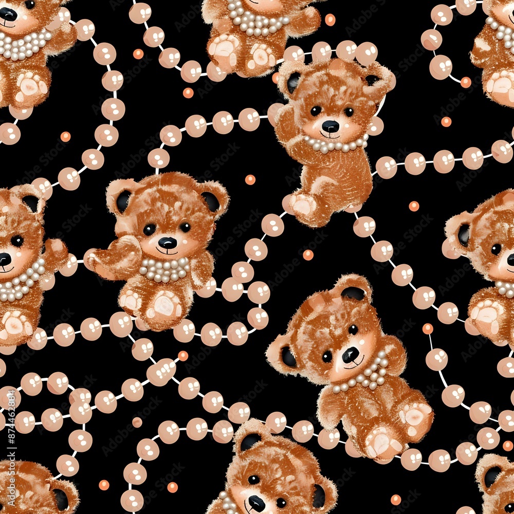 Cartoon Teddy Bear Grid with Soft Brown Fur Stock Illustration | Adobe ...