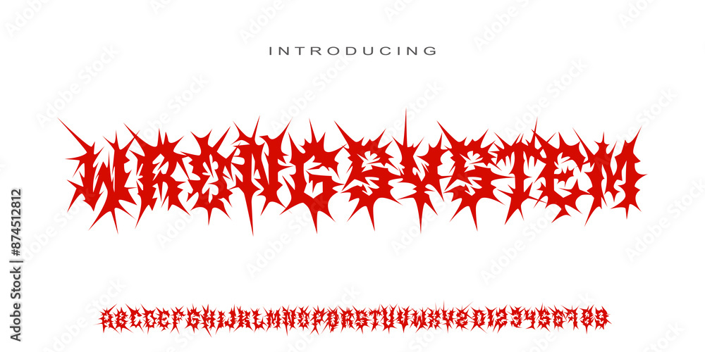Dark creative font,black metal font underground music bloody rock root horror satanic alphabet ...