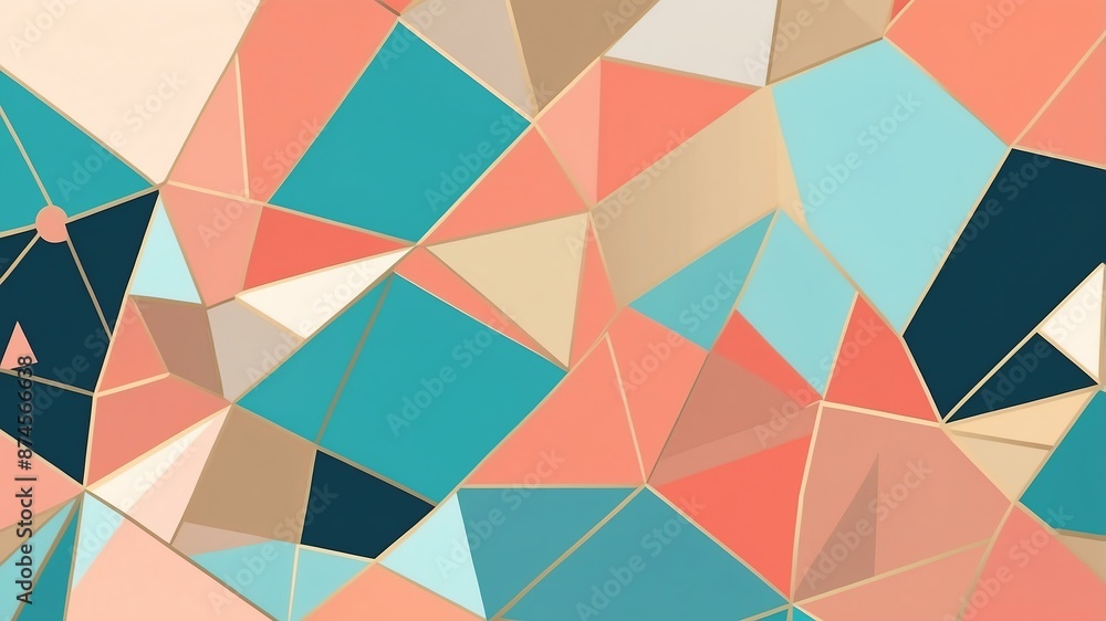abstract color palette wallpaper with coral turquoise background Stock ...