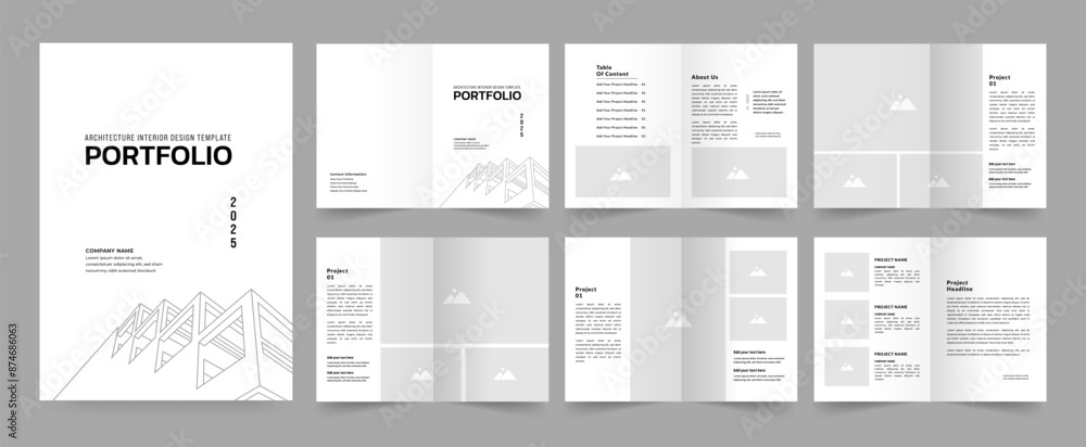 Architecture profile brochure template and interior portfolio layout ...