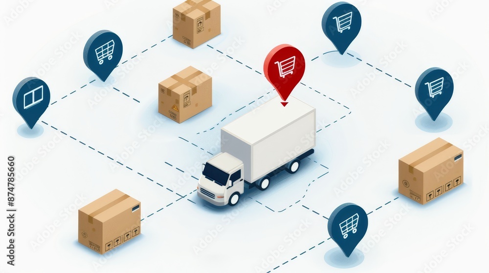 Diagram of distribution channels, illustrating the dispersion and ...