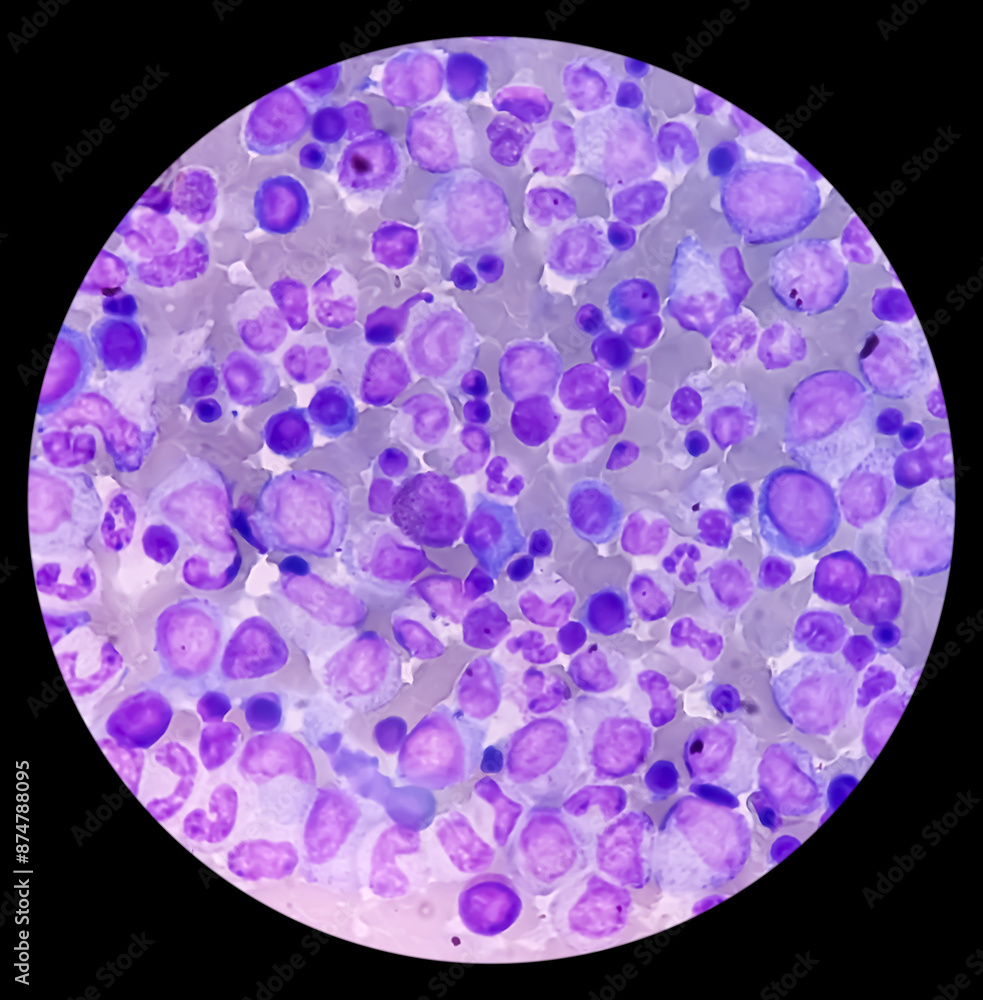 Bone marrow study, microscopically show increased megakaryocytes and ...