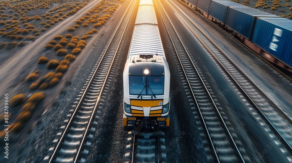 High-speed freight train, managed with cutting-edge technology for ...