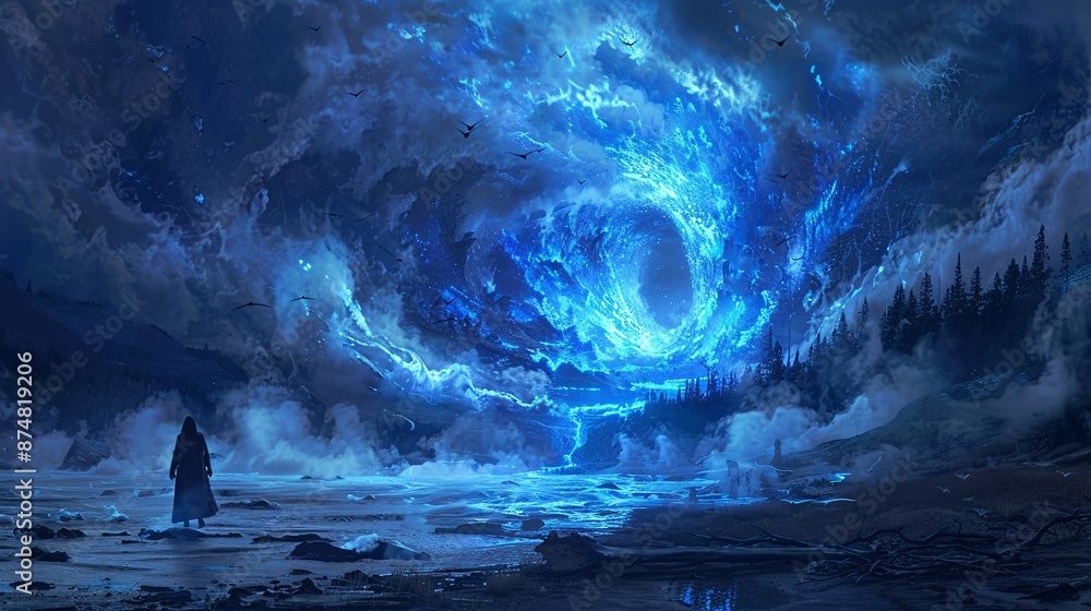 Hades emerges from a rift in the Earth at Yellowstone, surrounded by ...