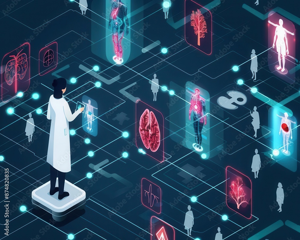 Healthcare professional using IoT devices for remote patient monitoring ...