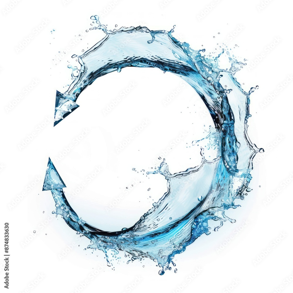 Water Splash Forming a Circular Arrow Stock Illustration | Adobe Stock