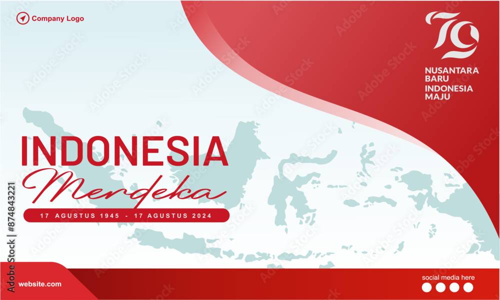 เวกเตอร์ Stock Exclusive 79th Independence day of Indonesia greeting ...