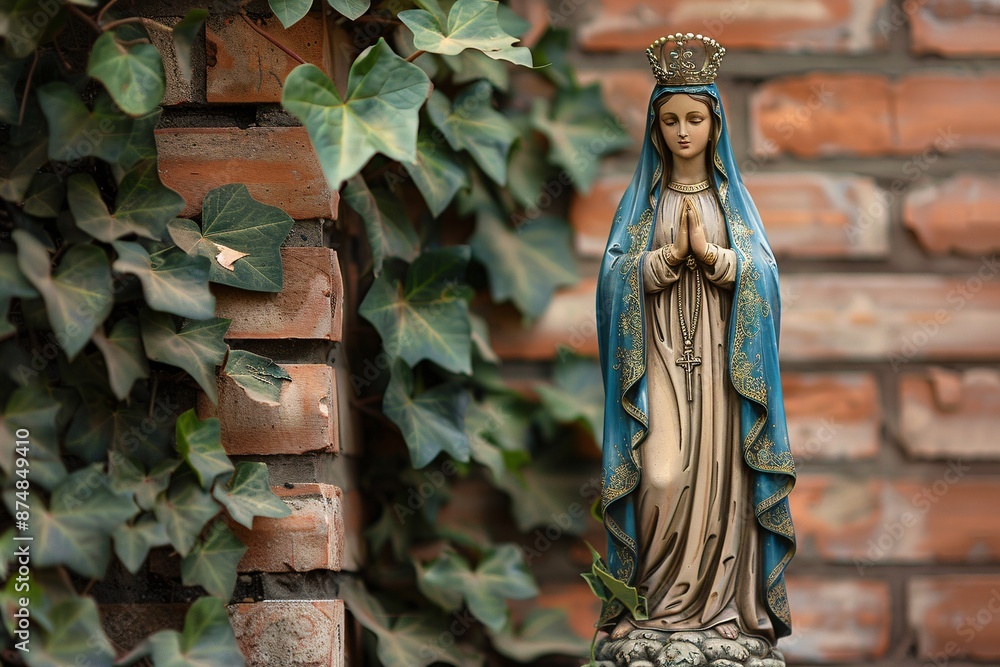 A Catholic statue of the Virgin Mary, also known as Our Lady of F√°tima ...