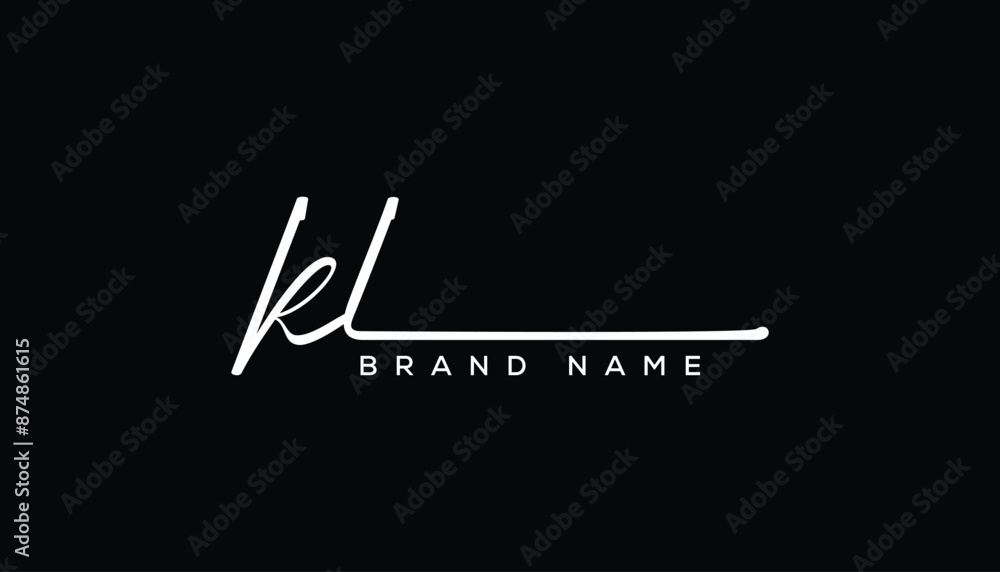 KL letter beauty handwriting vector logo. Stock Vector | Adobe Stock