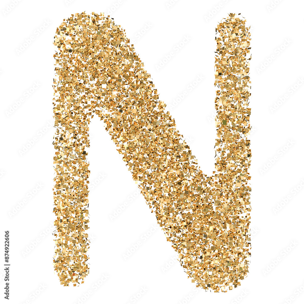 Gradient Glitter Font Letter N uppercase Stock Illustration | Adobe Stock