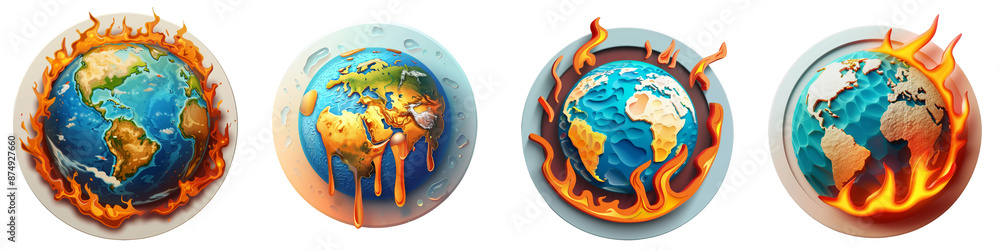 Climate Crisis clipart collection, symbol, logos, icons isolated on ...