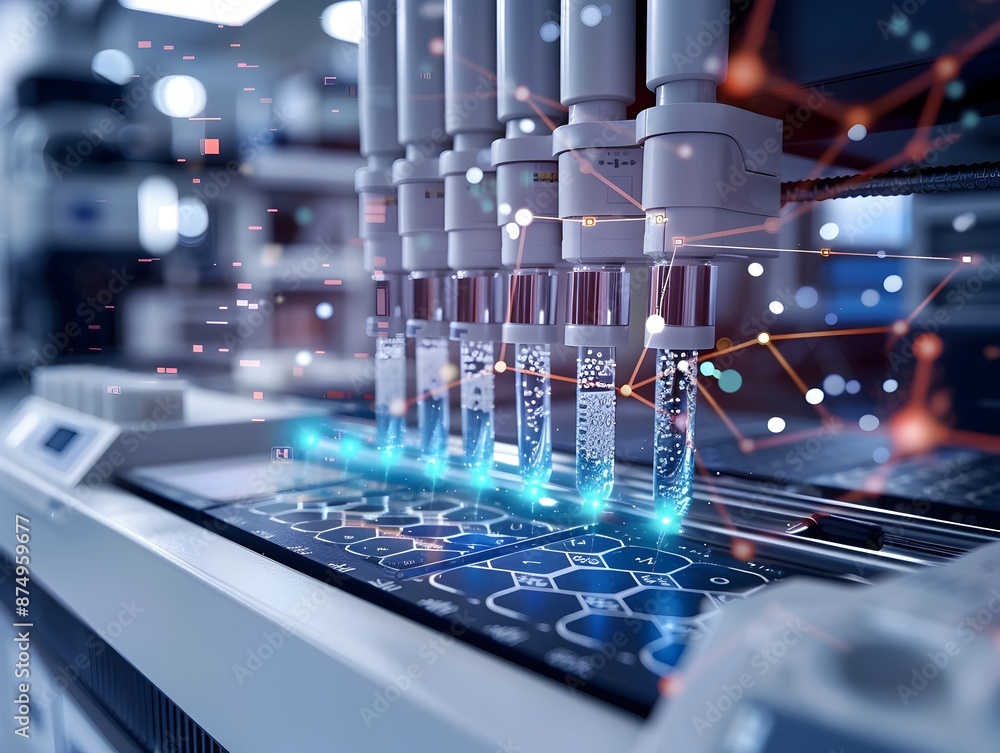 Advanced Diagnostics Lab with Biochips Analyzing Patient Samples for ...