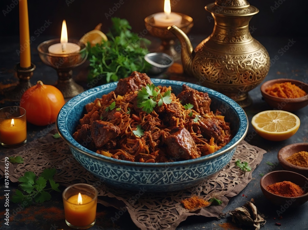 A traditional dish for Eid al-Adha, a Muslim festival, featuring a ...