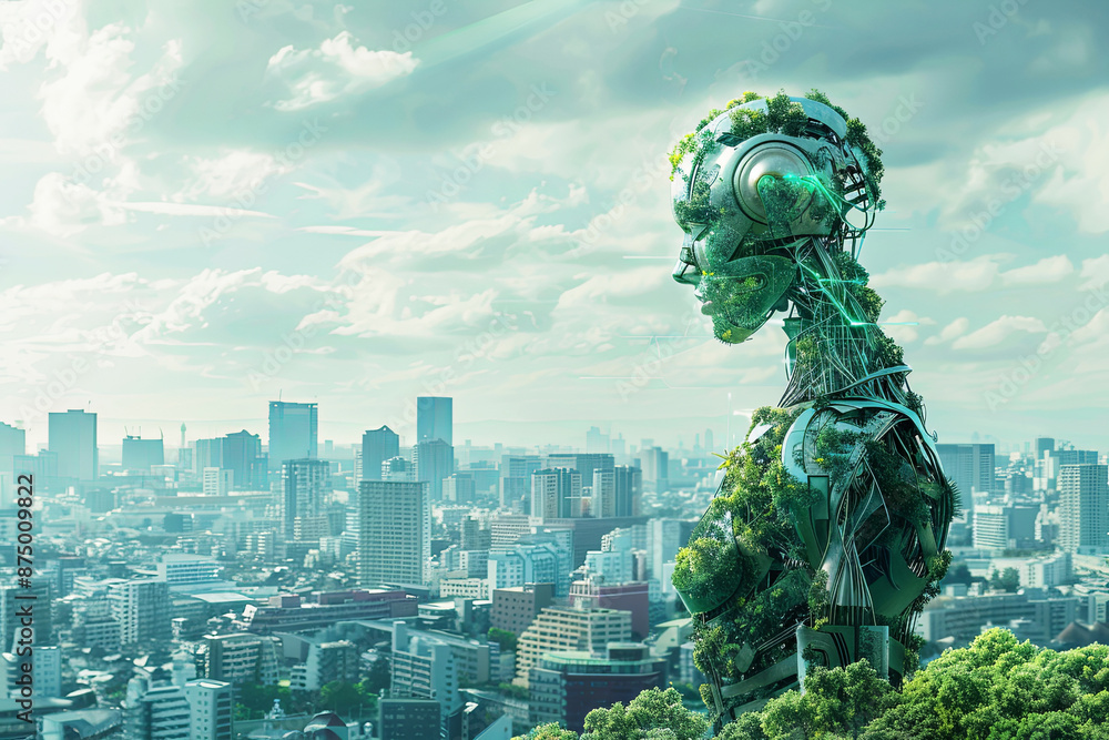 Ecosystems and green energy are integrated with robotic and AI ...