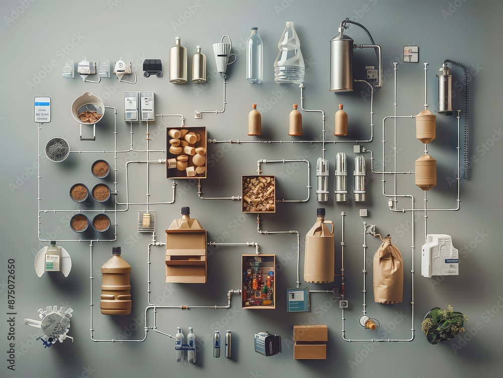 flowchart detailing the recycling journey of various materials, from ...