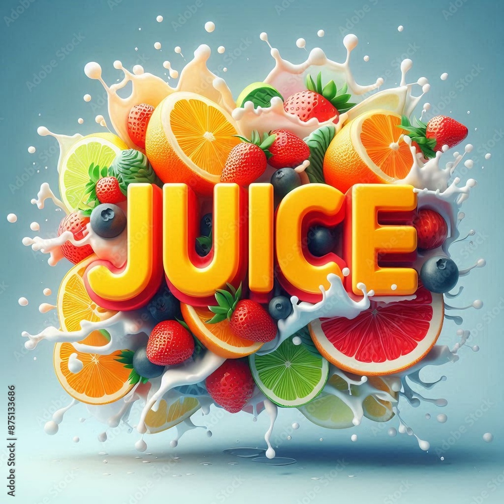Juice 3d text style effect with motion graphics, generated by AI Stock ...
