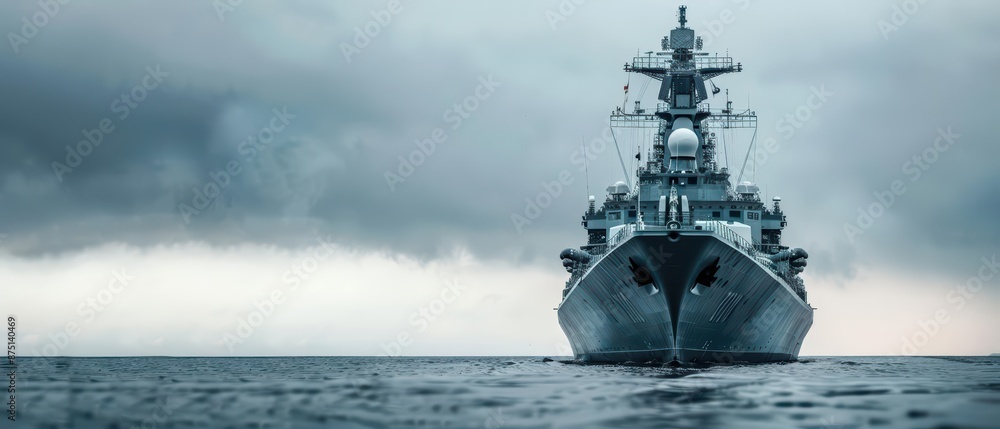 A formidable battleship armed with advanced weaponry and defense ...