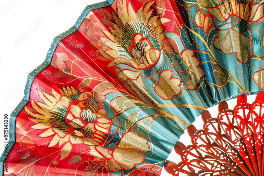 Intricately designed hand fans in various colors and patterns, perfect ...