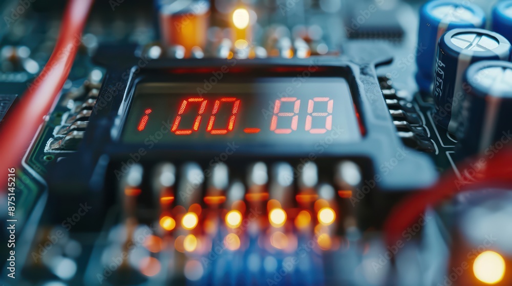 A voltmeter accurately measuring electrical potential difference in ...