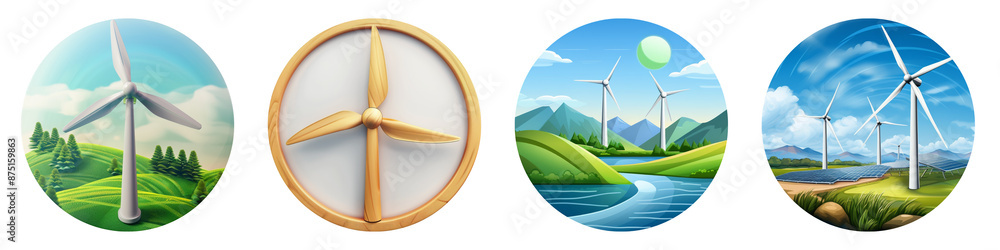 Renewable Energy clipart collection, symbol, logos, icons isolated on ...