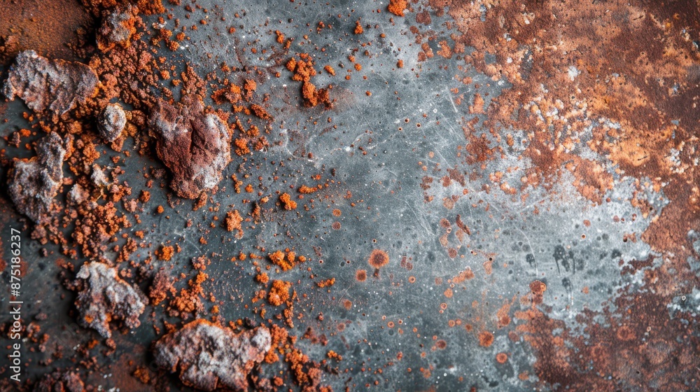 An extreme close-up view of a rusted iron surface showing advanced ...