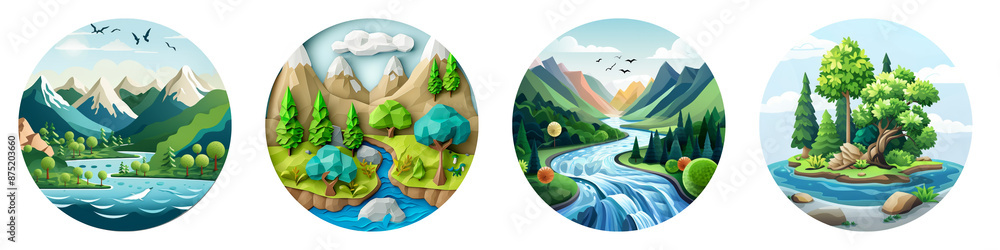 Ecosystem Service clipart collection, symbol, logos, icons isolated on ...