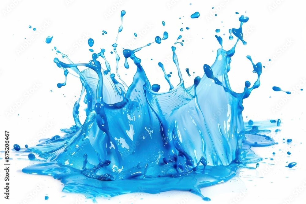explosive blue water splash, liquid element, high-speed capture ...