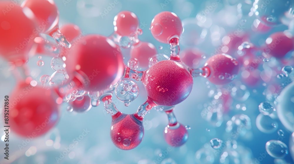A 3D rendering of a water molecule showing the distribution of electron ...
