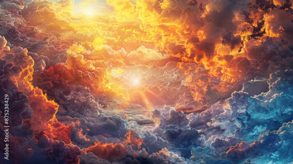 Clouds of Afterlife. Escape to Reality series. Background composition ...