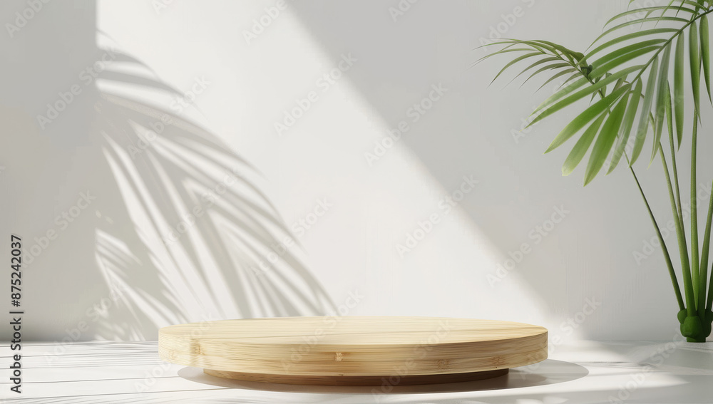 Minimalist Bamboo Podium with clean design. Ideal for product ...