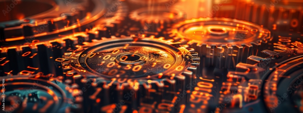 Rust Programming Language Concept Rusty Gears And Binary Code Tech