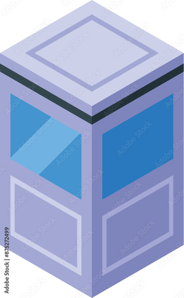 Isometric building representing a modern security checkpoint, for ...