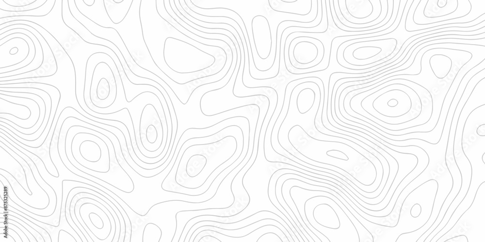 Vector white wave line geography landscape Topo contour map on white ...