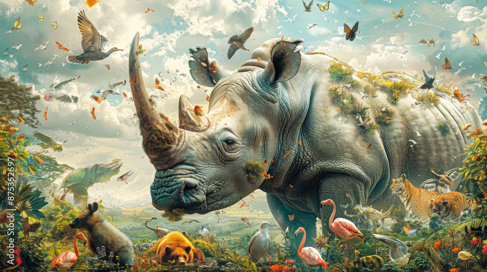 World Wildlife Day Collage: Majestic Rhino and Diverse Wildlife - March ...